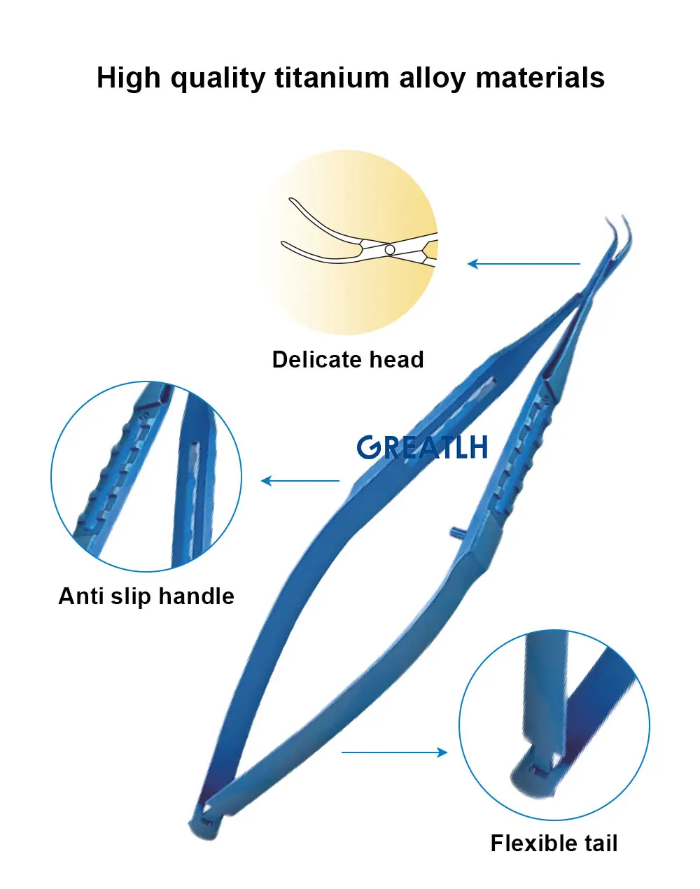Ophthalmic Forceps Lens Holding Forceps Angled Shafts Forceps Titanium ...