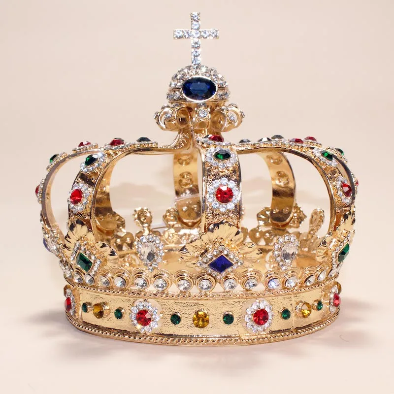 BRIGHTQI-Elegant-Baroque-style-crown-set-with-diamonds-gold-alloy ...