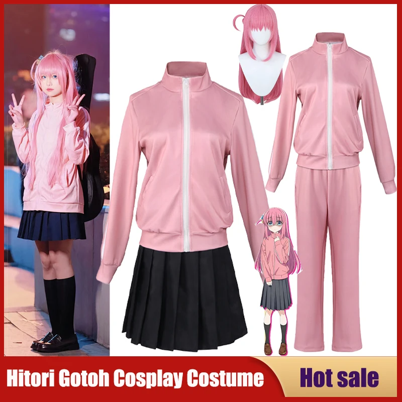 Hitori-Gotoh-disfraz-Anime-Bocchi-The-Rock-Cosplay-Rosa-abrigo-chaqueta ...