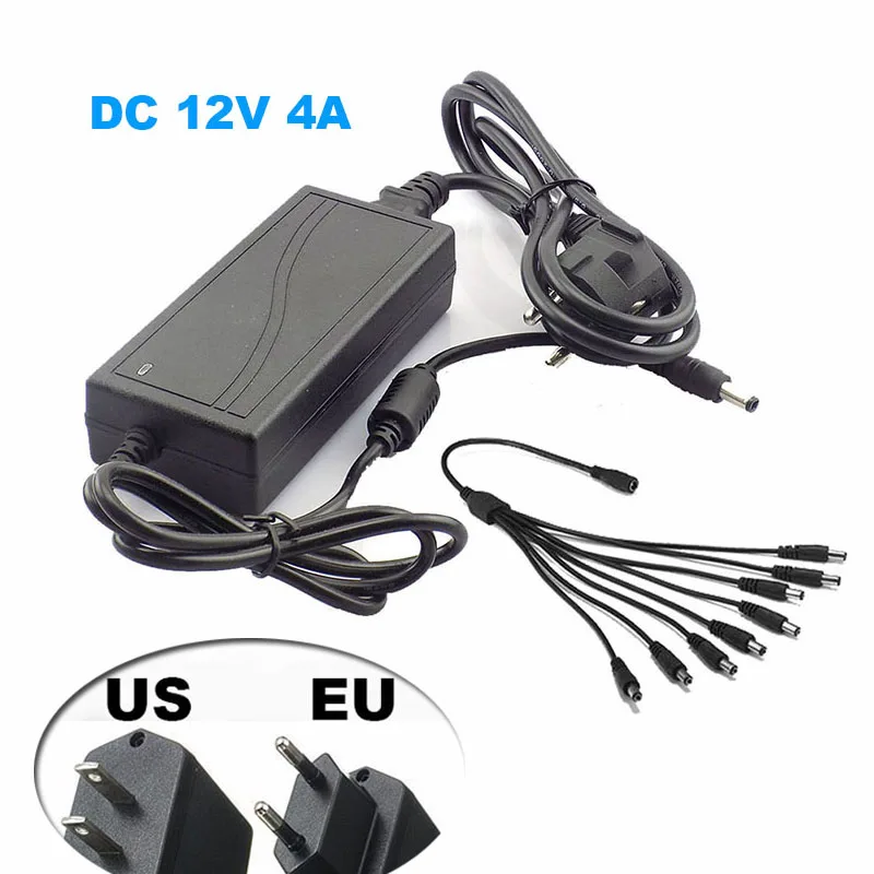 DC-12V-4A-Monitor-Power-Adapter-Power-Supply-1-to-8-Way-Male-to-Female ...