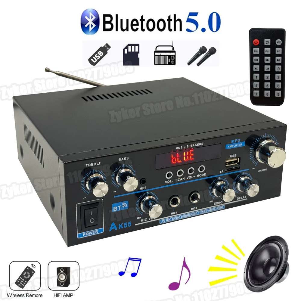 AK55-HiFi-Digital-Amplifier-Max-Power-90Wx2-Channel-2-0-Bluetooth ...