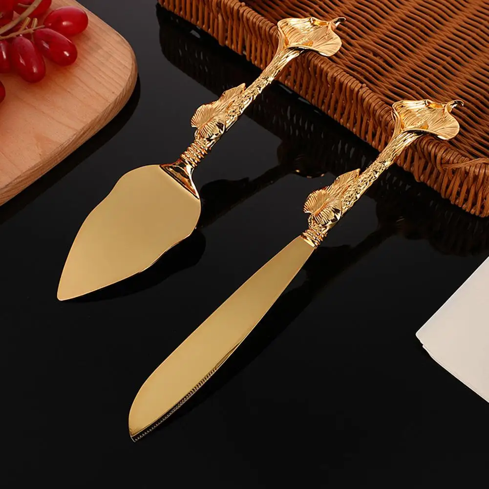 Wedding-Cake-Cutter-Spatula-Set-Pie-Cutter-Server-Kit-Golden-Zinc-Alloy ...