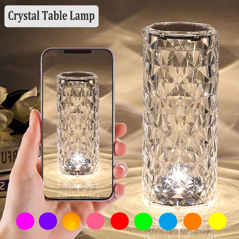 LED-Crystal-Table-Lamp-Romantic-Rose-Night-Light-16-Color-Atmosphere ...