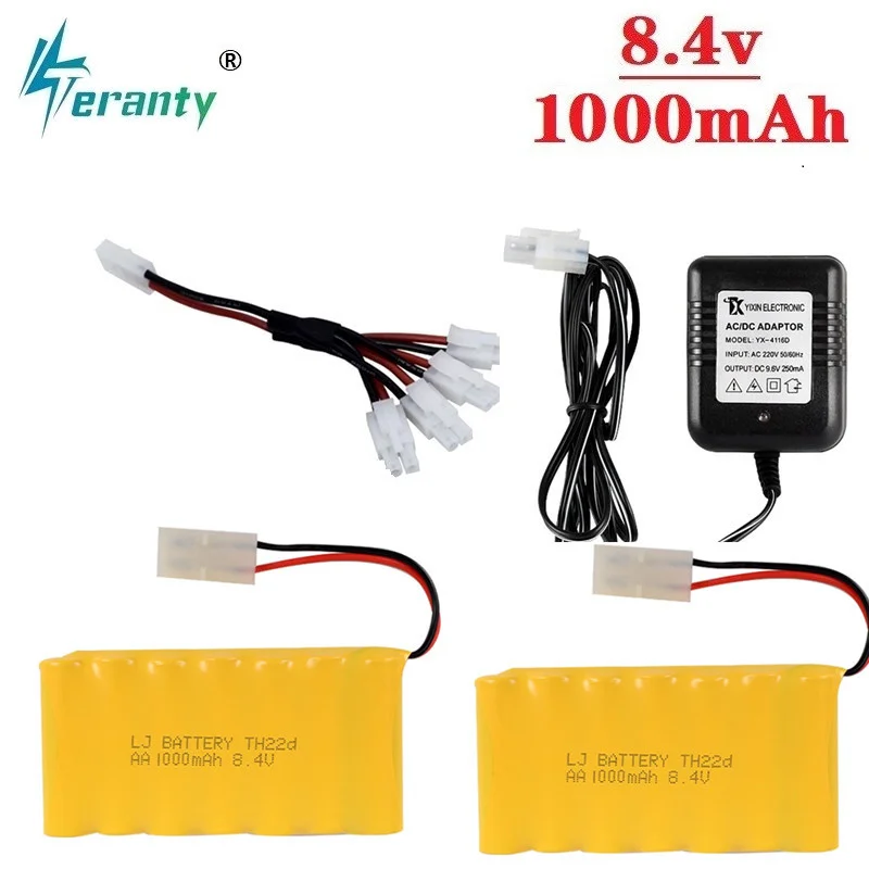 8.4v 1000mAh 배터리 충전기 세트, RC 자동차 로봇 탱크 건 보트 8.4v NiCD 배터리 Aa 700mah 8.4v ...