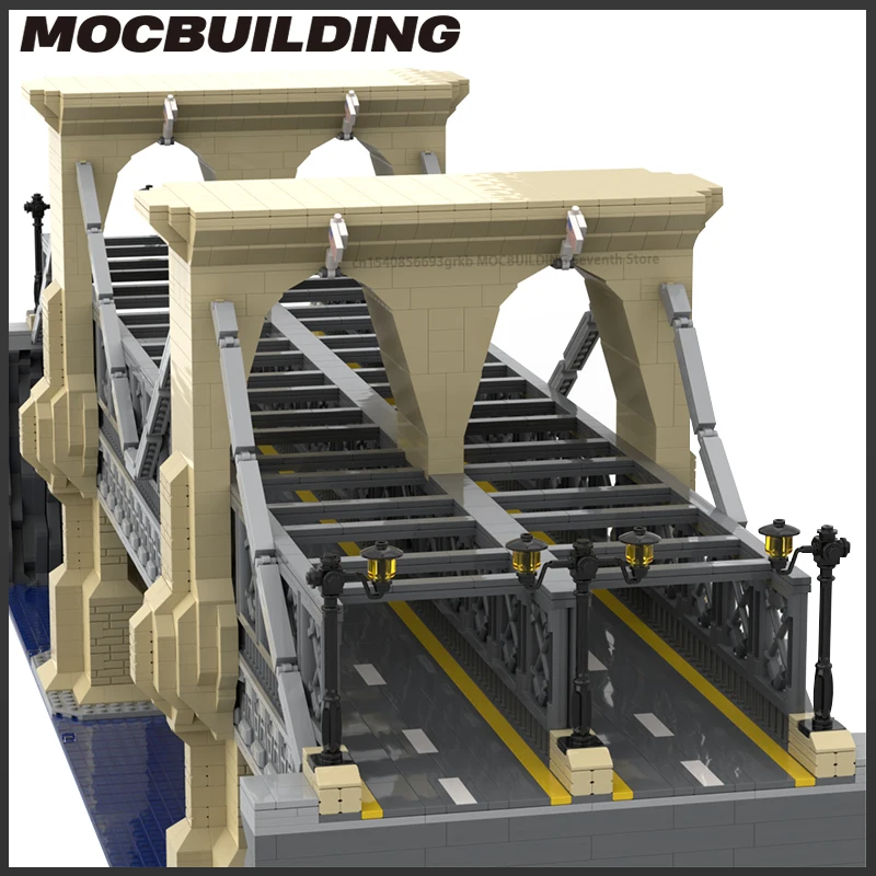 MOC Famous City Street View Architecture Subway Station Brooklyn Bridge ...