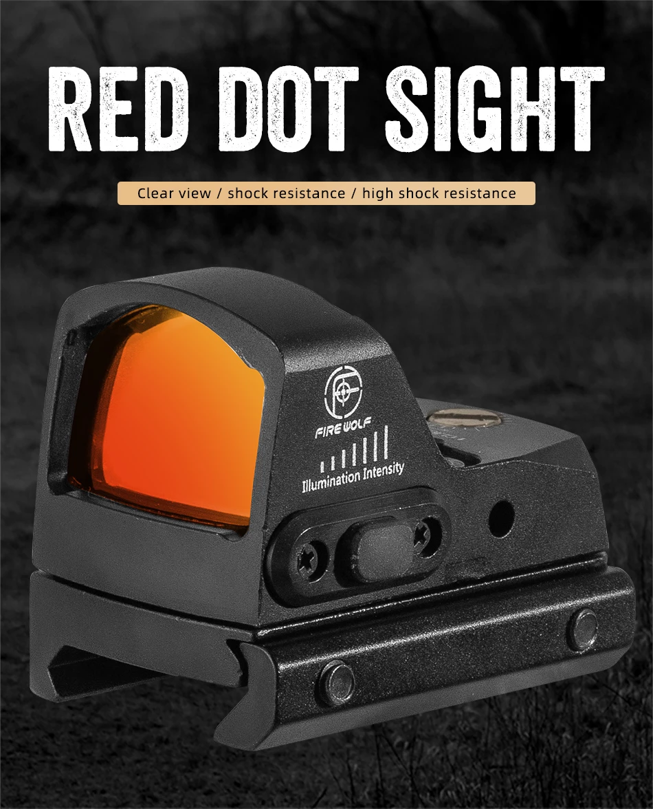 FIRE WOLF Mini Red Dot Sight Red Dot Collimator Rifle Reflex Sight ...