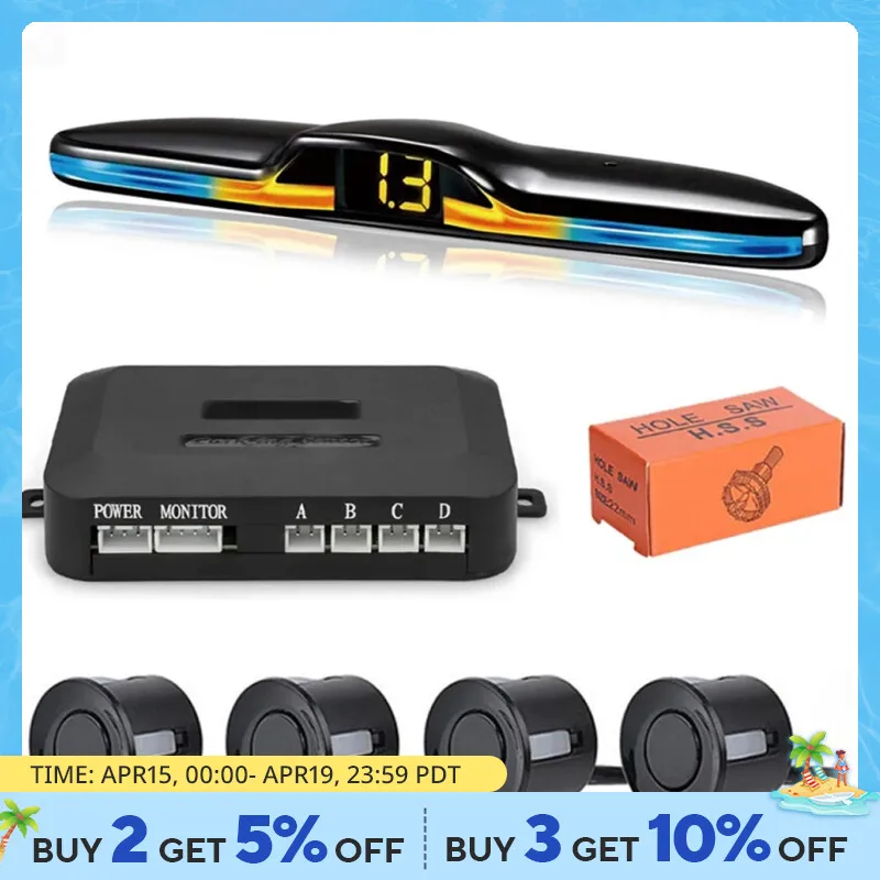 Car-Reversing-Radar-Probe-New-LED-Parking-Sensor-System-Backlit-Display ...