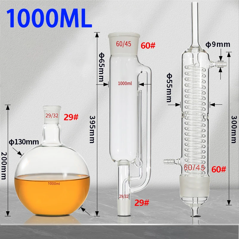 1000ML-snake-shaped-fat-extractor-glass-Soxhlet-extractor-condenser ...