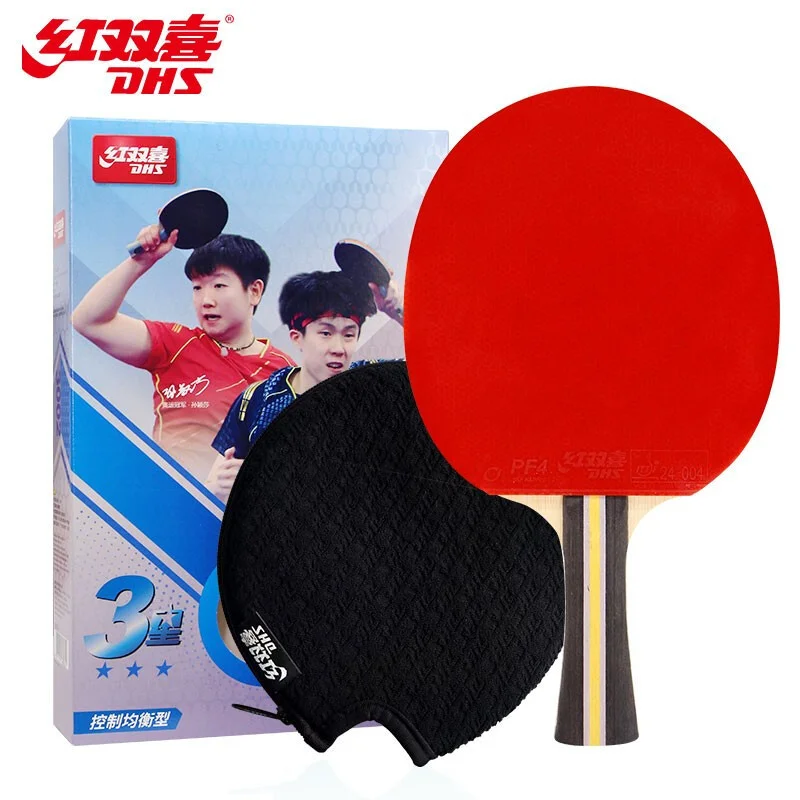 Original DHS 3 Star Table Tennis Racket H3002 FL H3006 CS (PF4 Rubber ...