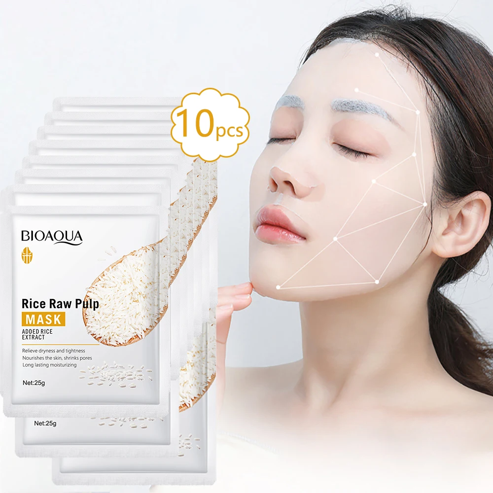 Skin-Care-Moisturize-Facial-Mask-Rice-Raw-Pulp-Essence-Shrink-Pores-Oil ...