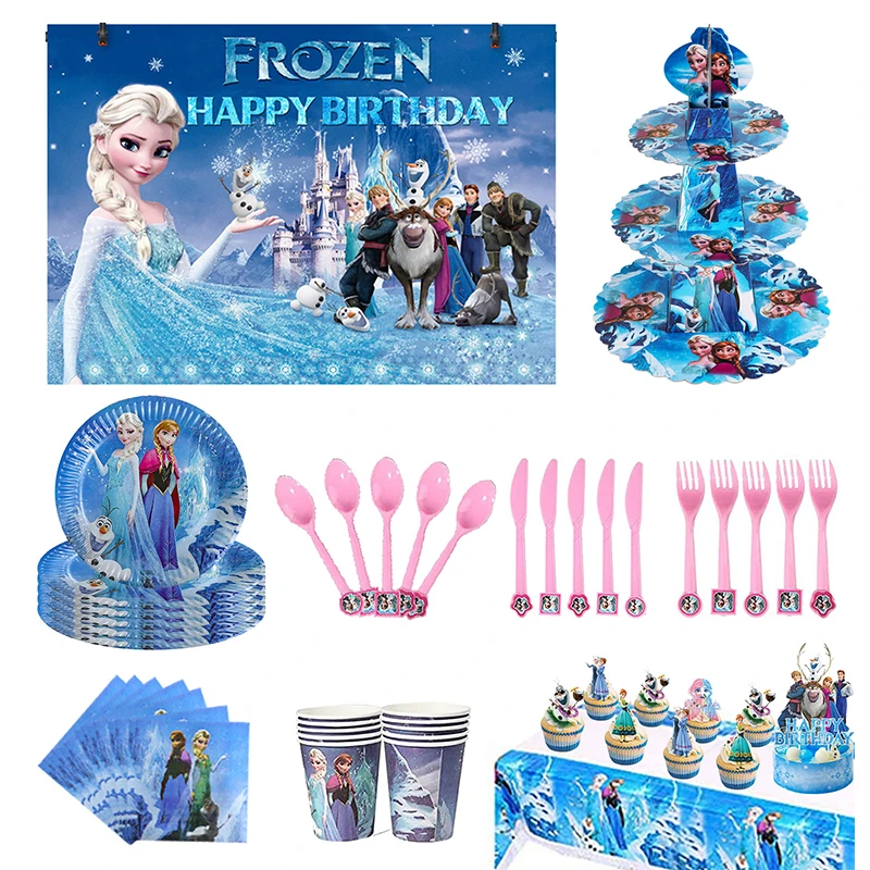 Disney Frozen Birthday Party Decorations DisposableTableware Set ...