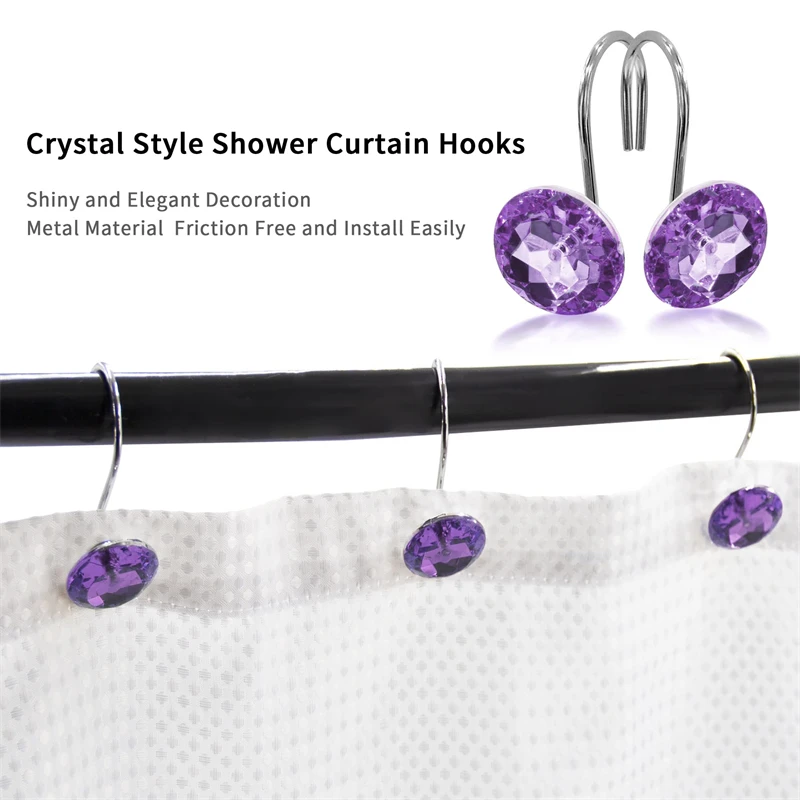12pcs-set-Shower-Curtain-Hooks-Rings-Metal-Shower-Hooks-For-Shower ...