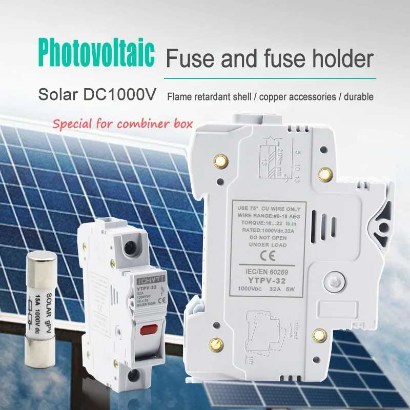 Fusible Solar PV 1000V DC Fusible 10x38 gPV, soporte de Fusible para ...