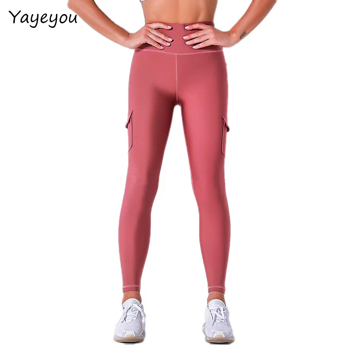 Yayeyou high waist, hip lift side pocket, tights and overalls patchwork ...