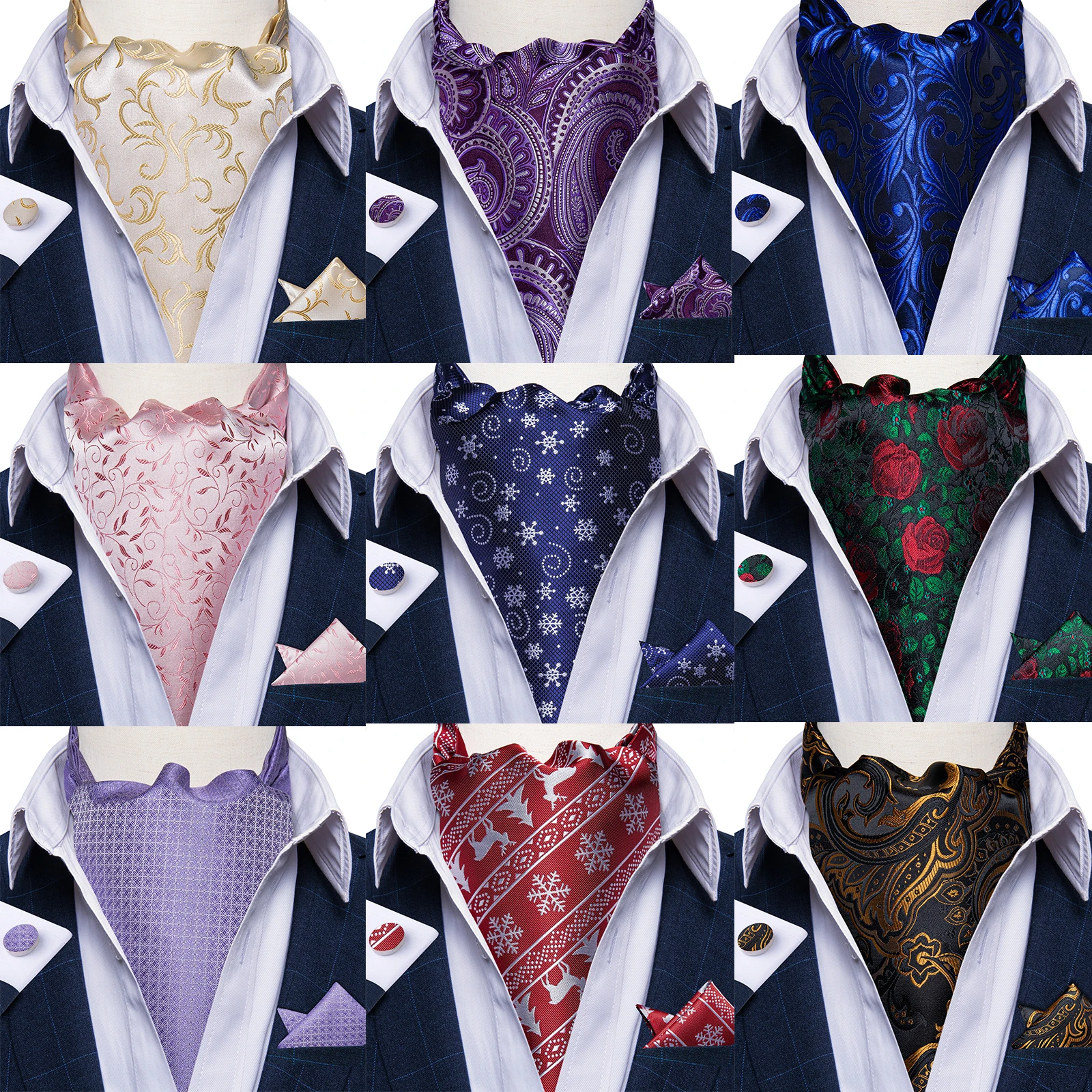 Dibangu-Britse-Stijl-Christamas-Ascot-Pocket-Vierkante-Manchetknopen ...