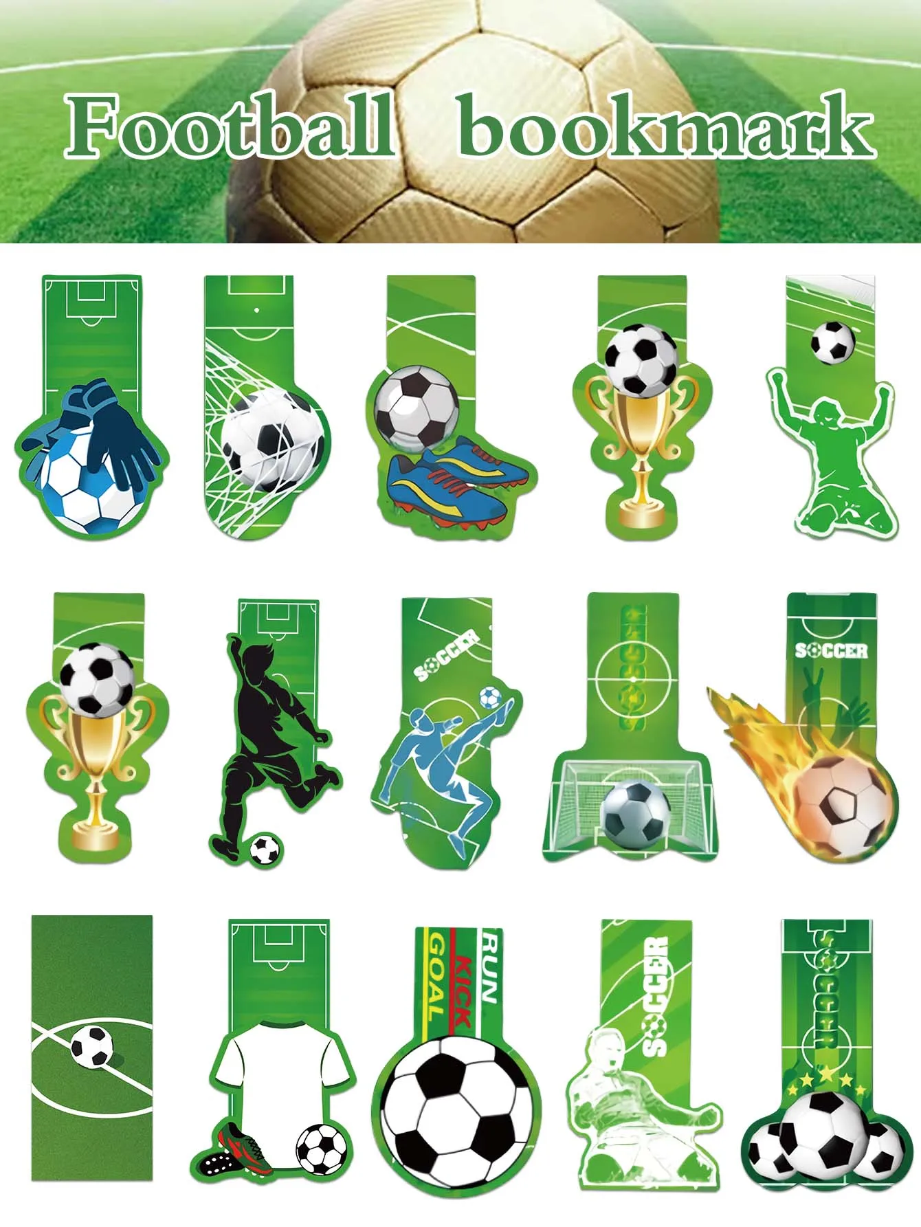 30PCS football bookmarks reading pages books labeling students creative ...