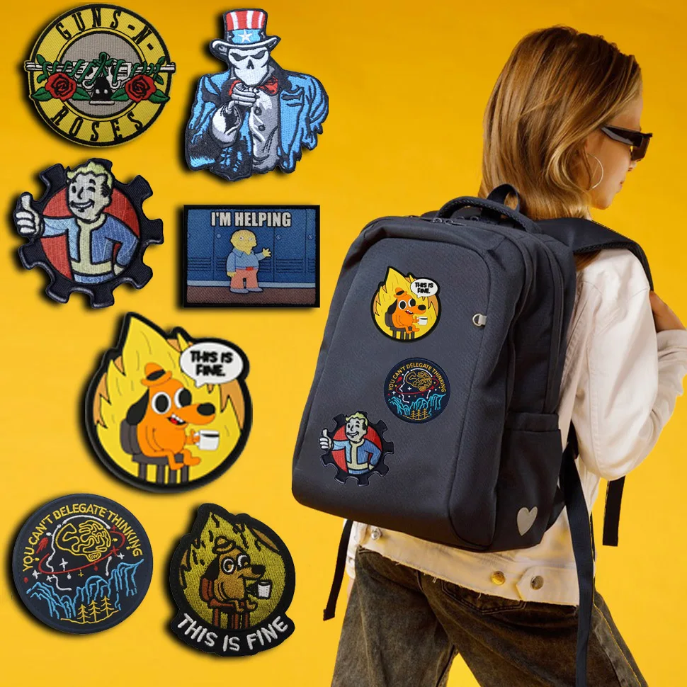 Parche-de-goma-de-PVC-para-mochilas-bordado-de-Moral-militar-gancho-y ...