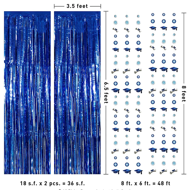 Blue Metallic Fringe Pennanta