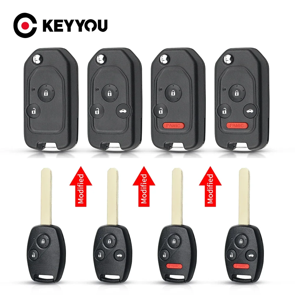 KEYYOU-New-Modified-Car-Key-For-Honda-Accord-Civic-CRV-Pilot-2007-2008 ...