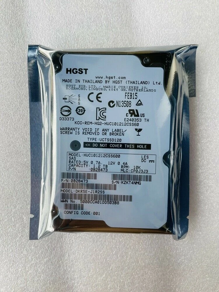 HGST 1.2TB 10K 2.5 인치 SAS 6.0 GB/s 엔터프라이즈 HDD HUC101212CSS600 하드 드라이브 ...