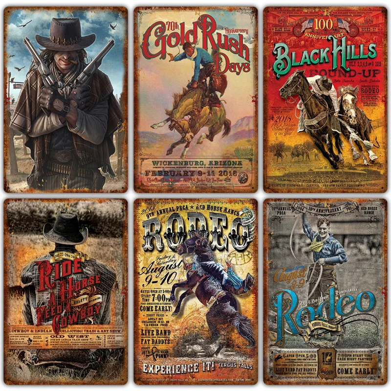 Western Cowboy Poster | Western Home Decor | Western Tin Signs | Metal ...
