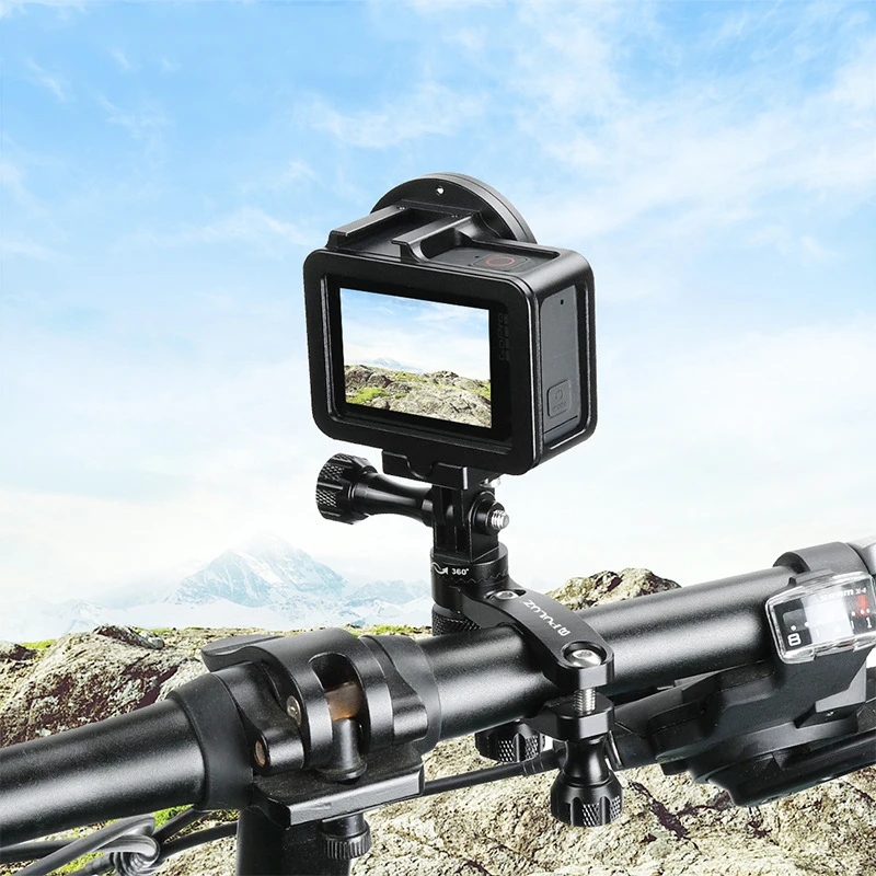 Mountain Bike Bicycle Scooter Action Camera Phone Handlebar Mount Clamp ...