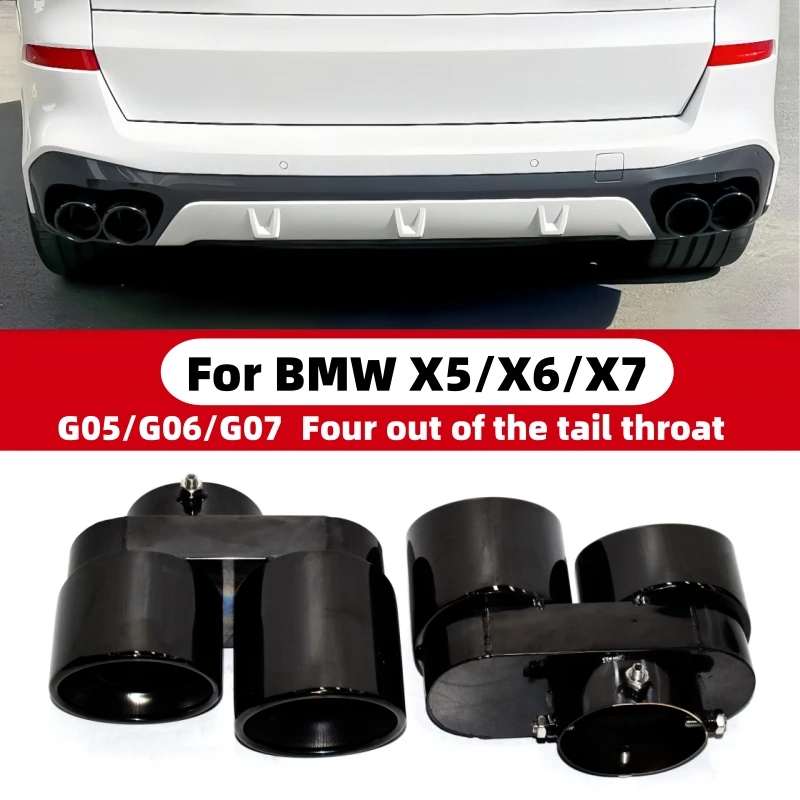 For BMW X5 X6 muffler tip nozzle G05 G06 exhaust pipe upgrade quad tail ...