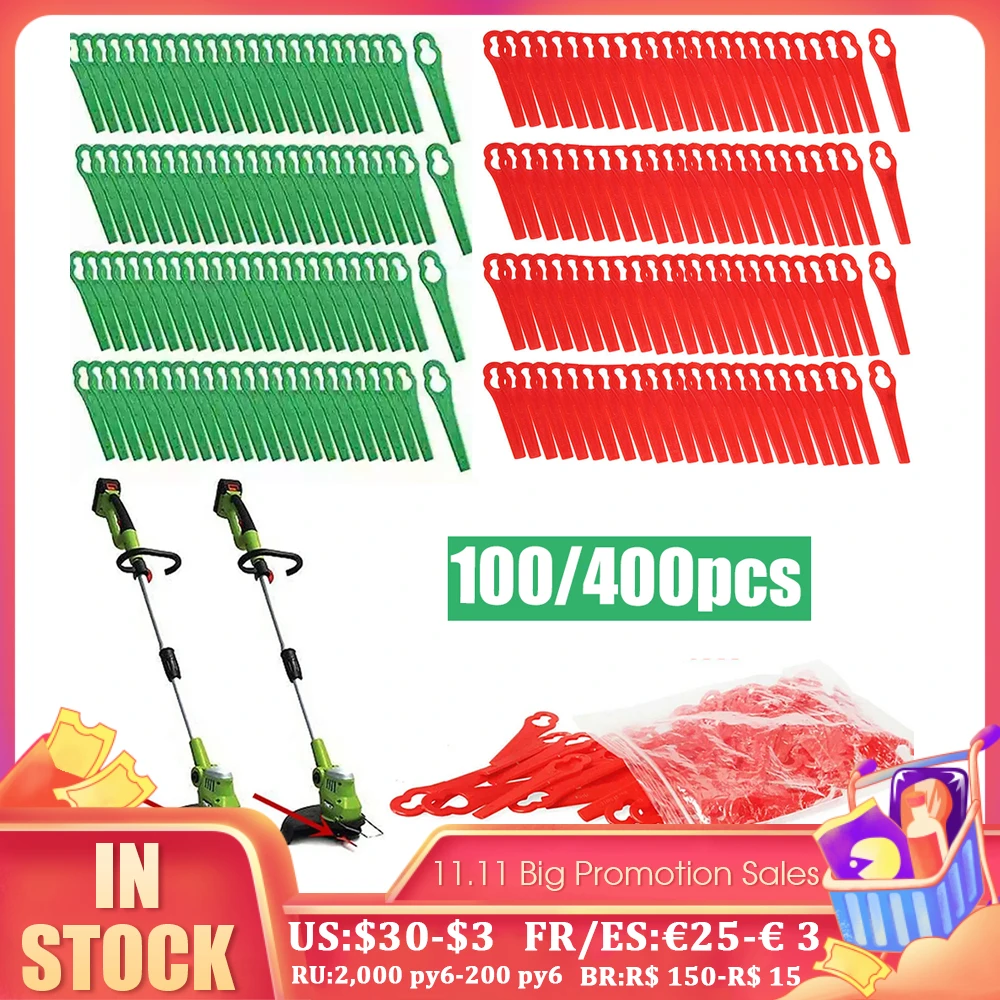 100/400Pcs 무선 잔디 트리머 블레이드 커터 잔디 트리머 예비 블레이드 정원 교체 도구에 대 한 83mm 플라스틱 ...
