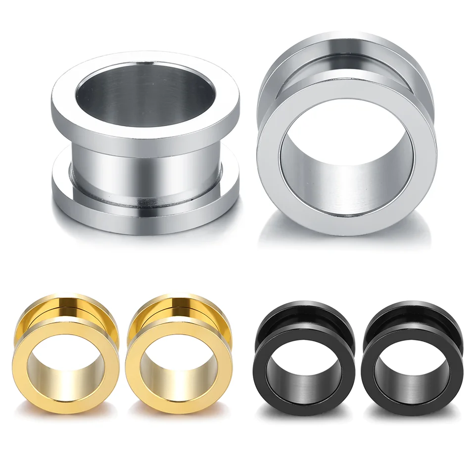 1Pair-6-16mm-Hollow-Ear-Gauges-Tunnels-Plugs-Earrings-Stainless-Steel ...