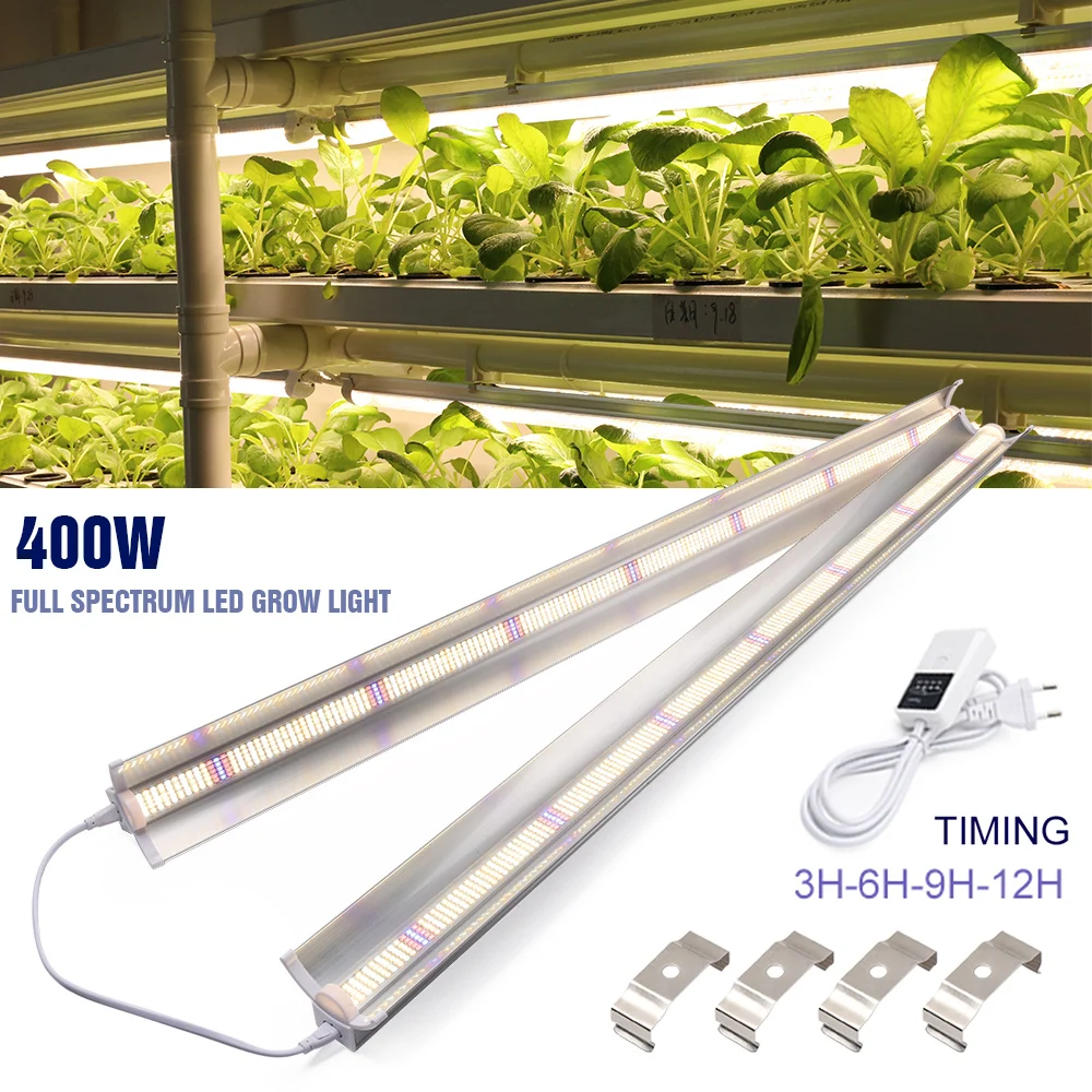 2Pcs 400W Led Grow Light Bar Full Spectrum 1750LED Plant Growth Phyto ...