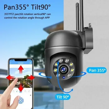 2.4G WIFI 2K IP Camera Two way audio PTZ Move To Follow Outdoor Wifi ...