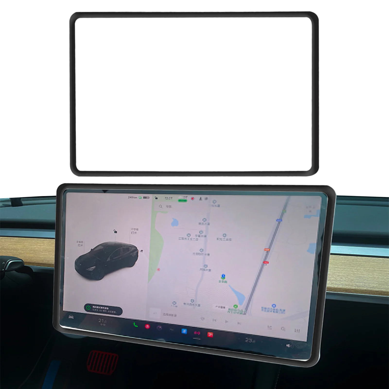 Car Center Control Touch Screen Case Screen Protector Cover For Model 3 ...