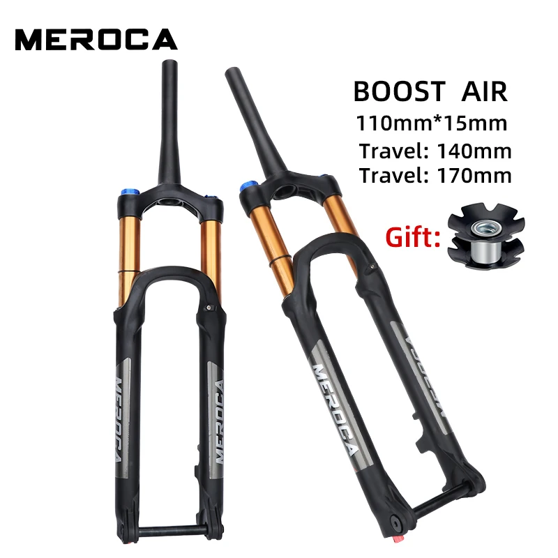 MEROCA Mountain Bike Air Shock Absorber Fork 27.5 Inch Compatible With ...
