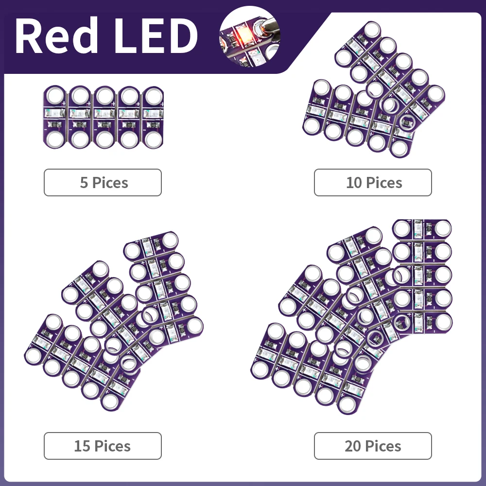 5/10/15/20pcs Mini LilyPad Of SMD LED Equipment Purple PCB LED Light ...