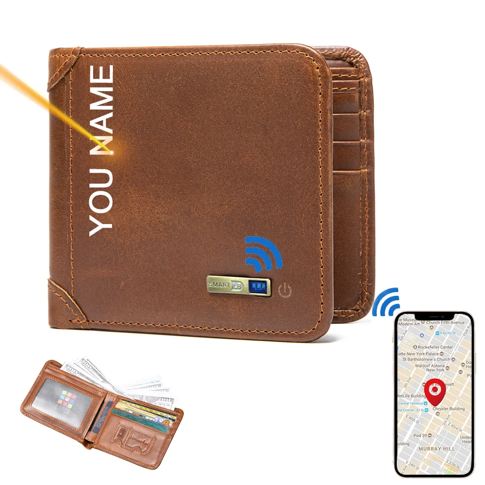 Smart-Anti-lost-Wallet-Tracker-Genuine-Leather-Men-Wallets-Short-Thin ...