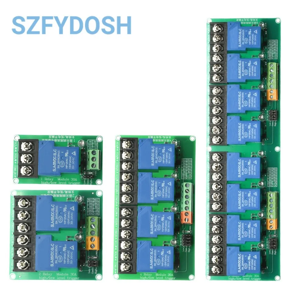 1-2-4-8-Channel-Relay-Module-30A-With-Optocoupler-Isolation-5V-12V-24V ...