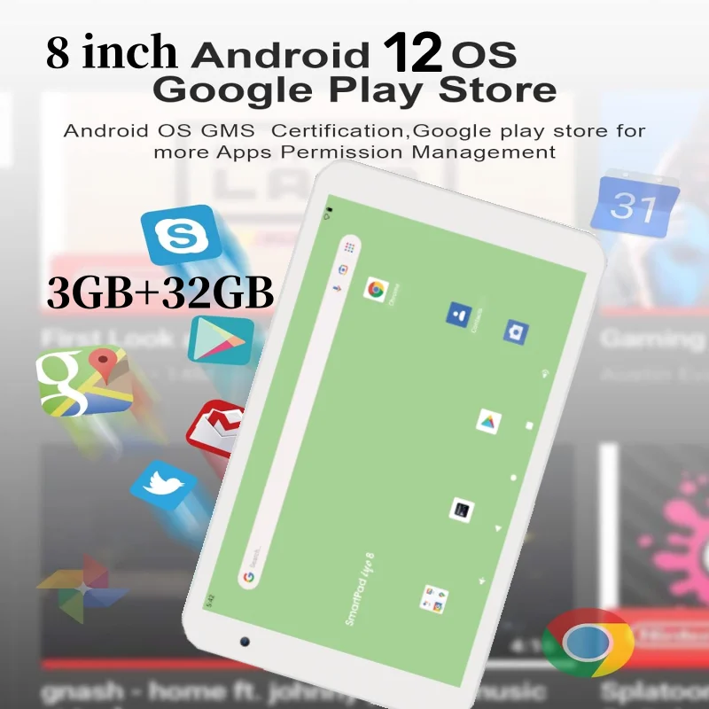Android 12 Tablet PC 8 INCH RAM 3GB ROM32GB RK3566 CPU 8FY Type-C Quad ...