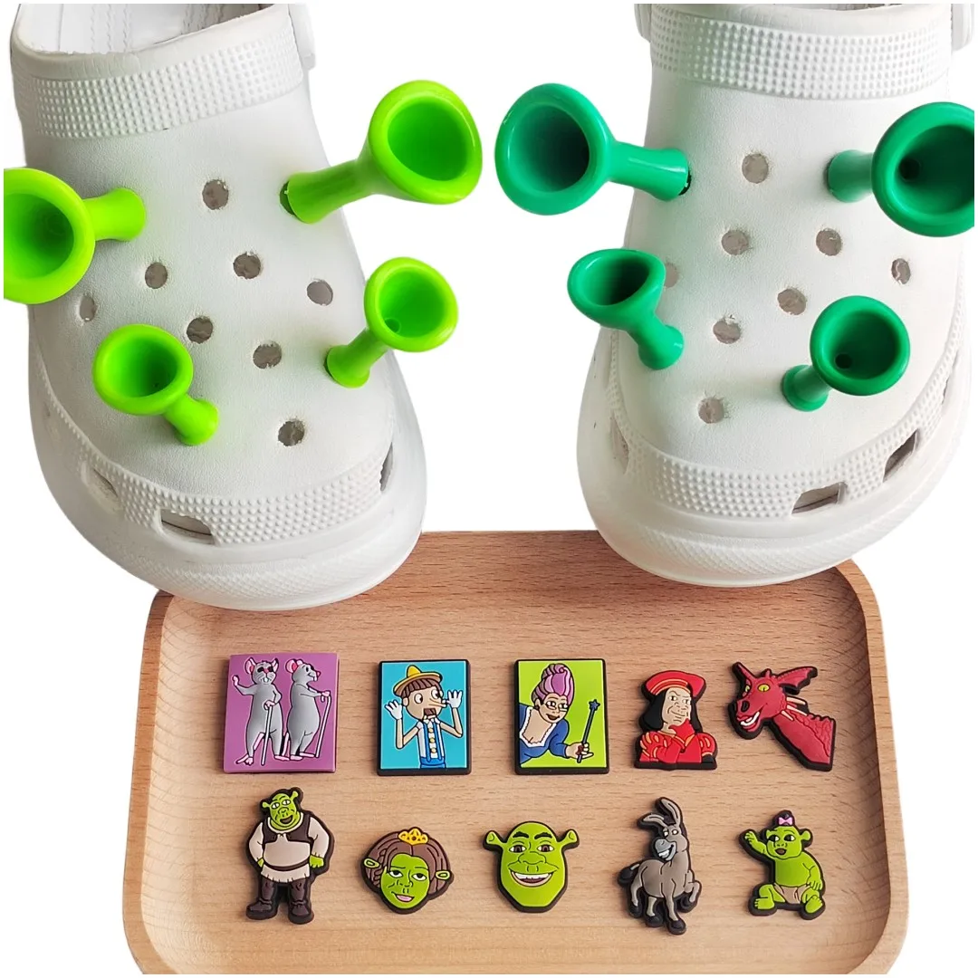 New-Cartoon-Shrek-Ears-Shoe-Charms-Set-Crocs-Accessories-Clogs-Sandals ...