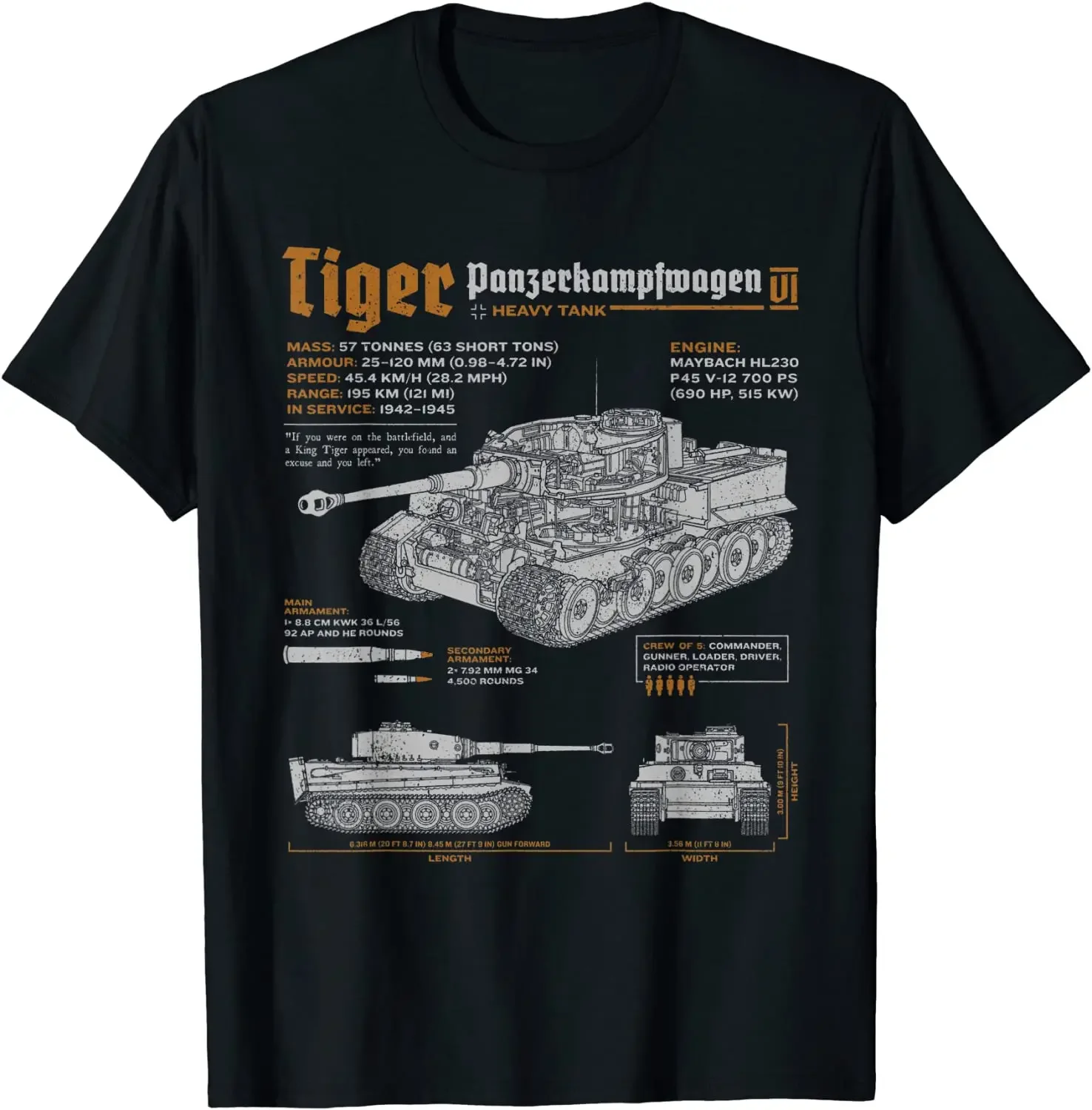 Short Casual 100% Cotton Shirts Tiger Tank Panzer PzKpfw VI 2 Blueprint ...