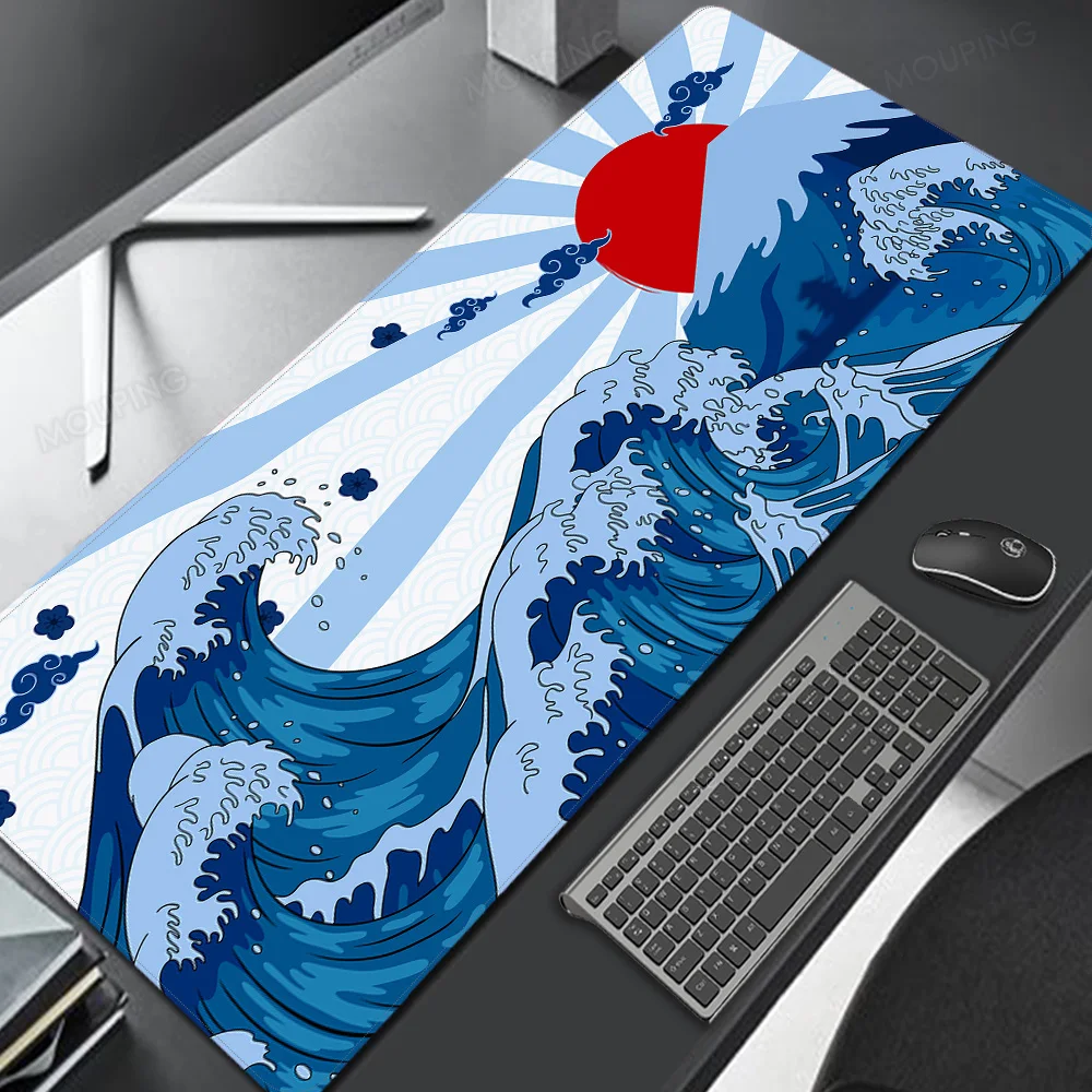 Japan White Mouse Pad Great Wave Mousepad Gamer Pc Table Carpet Office ...