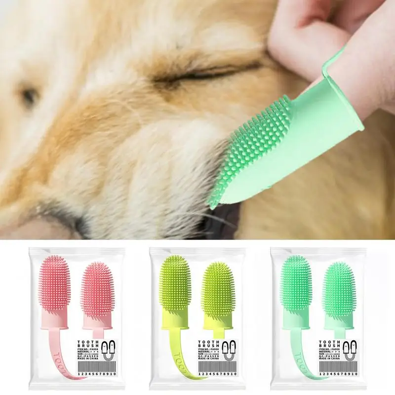 Dog Toothbrush Dog Finger Toothbrush For Easy Teeth Cleaning Ergonomic ...