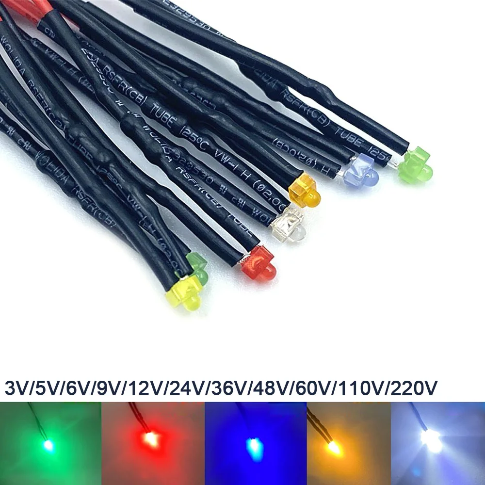 5pcs-1-8mm-Pre-Wired-LEDs-Emitting-Diodes-Diffused-20cm-Prewired-LED ...