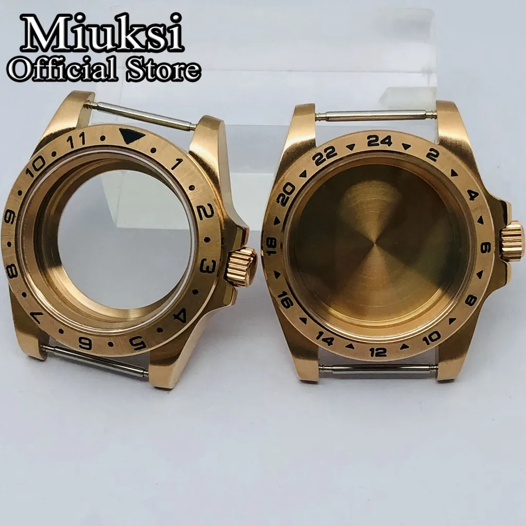 Miuksi 39mm rose gold watch case sapphire glass fit NH35 NH36 NH34 ...