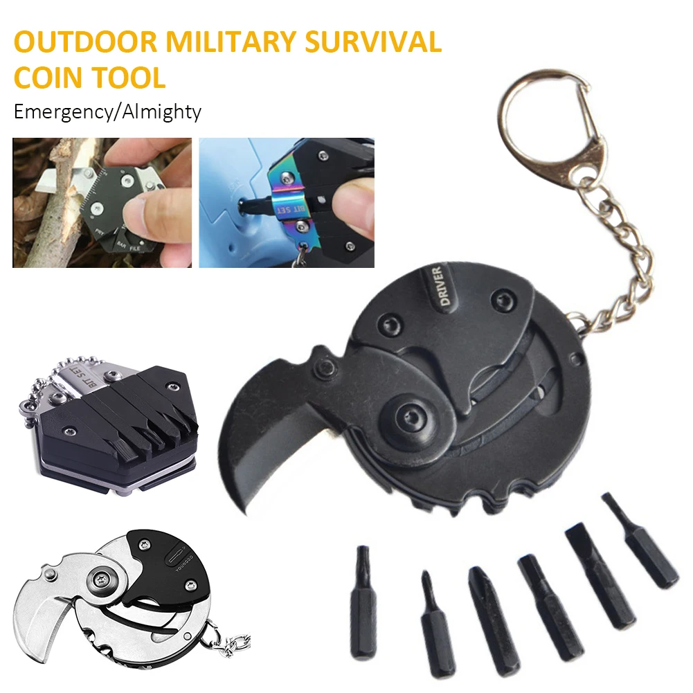 Multifunctional Hexagon Coin Outdoor EDC Tool Hexagon Folding Coin ...