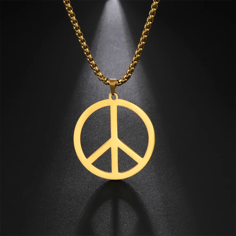My Shape Goth Punk Peace Sign Symbol Pendant Necklaces for Men Women ...