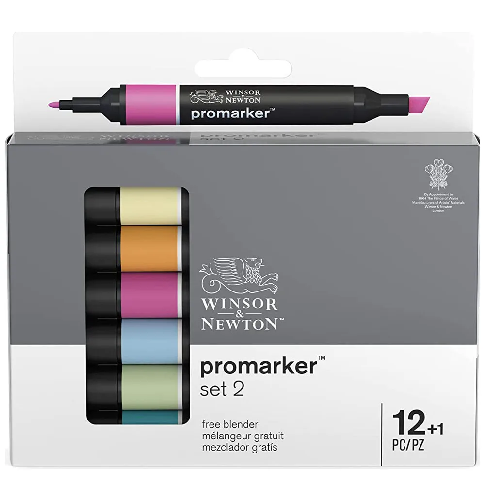 WINSOR-NEWTON-Professional-Promarker-Pen-6-12-Colors-Double-side-round ...