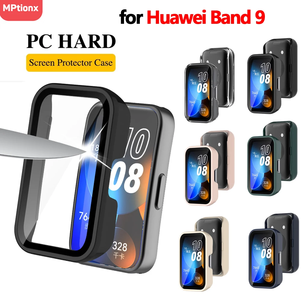 Cover-for-Huawei-Band-9-Tempered-Glass-Anti-scratch-Film-Bumper-Screen ...