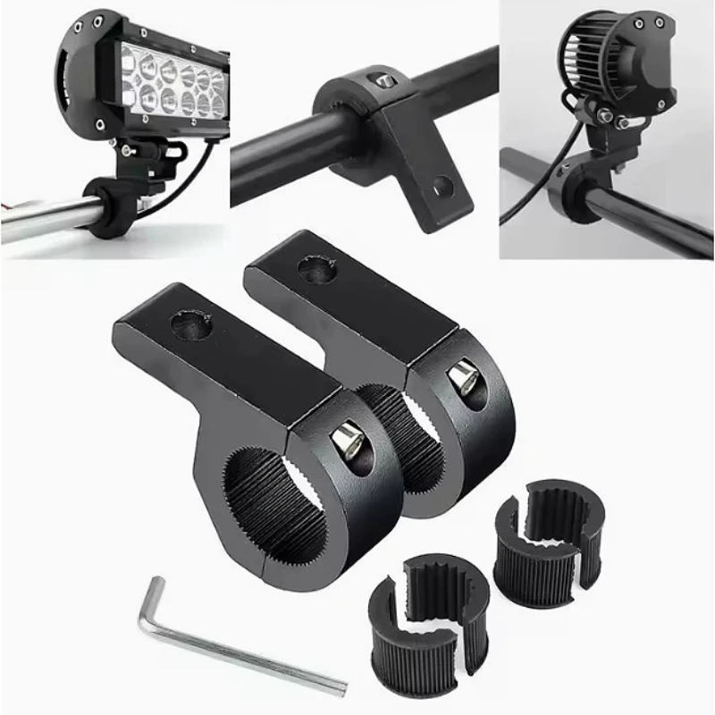 2Pcs Horizontal Bull Bar Clamp Kit for Trucks Car ATV Motorcycle LED ...