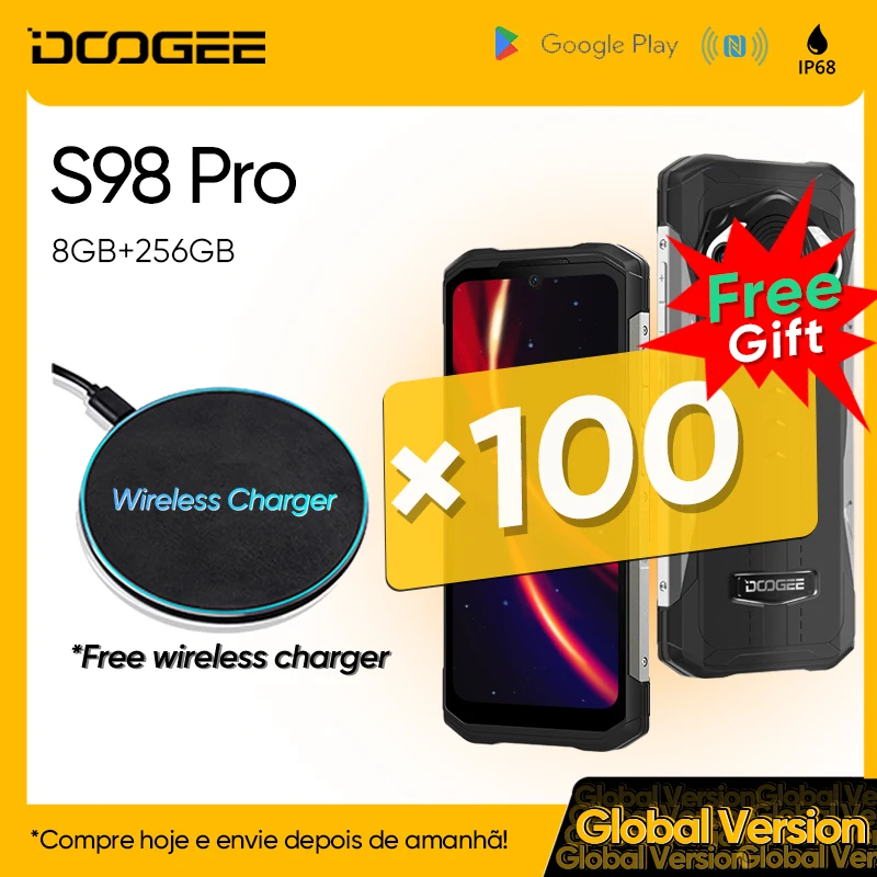 DOOGEE S98 Pro kamera termowizyjna wytrzymały telefon 20MP noktowizor Smartphone Helio G96 8 ...