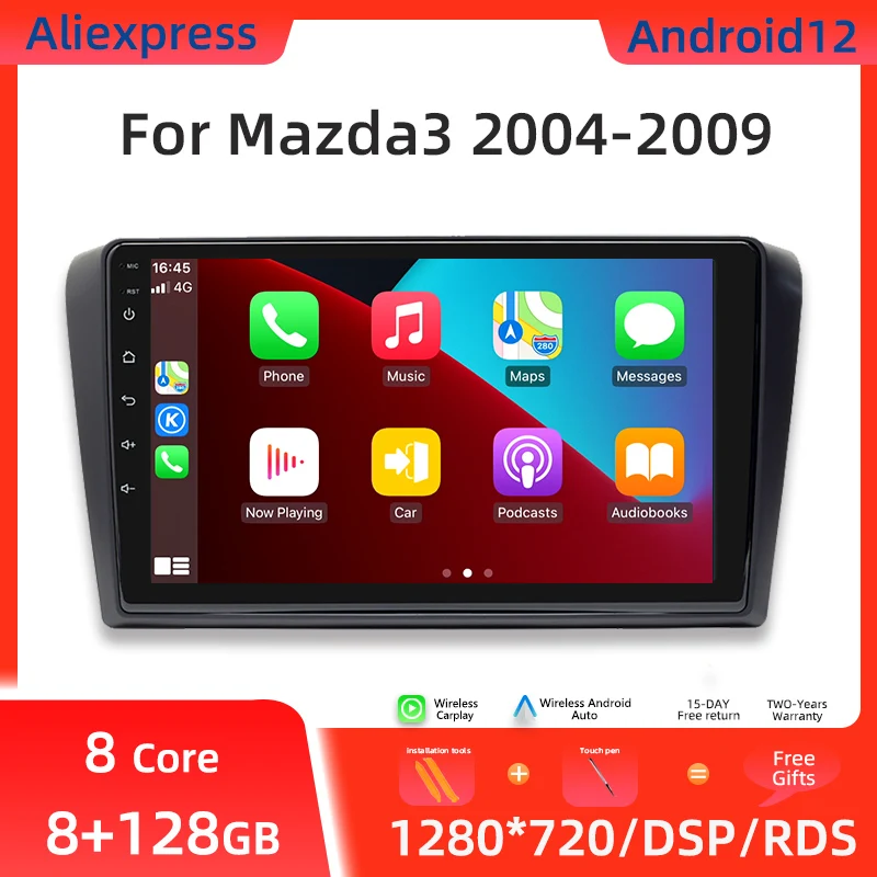 AutoRadio 2 din Android 13 For Mazda 3 bk 2004-2013 Mazda 3 Multimedia ...